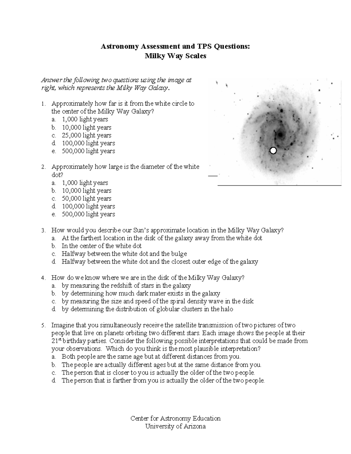 Milky Way Galaxy Scales: Compiled Questions for Astronomy 32 - Studocu