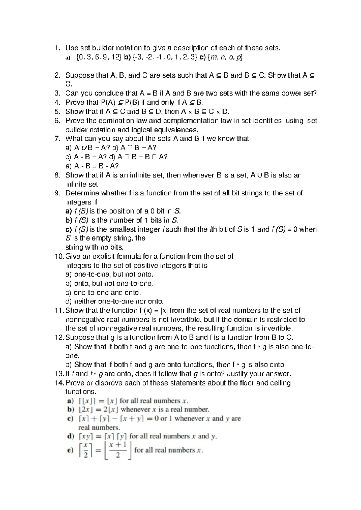Tute 4 - Sets and Functions: Set Builder Notation & Proofs - Studocu