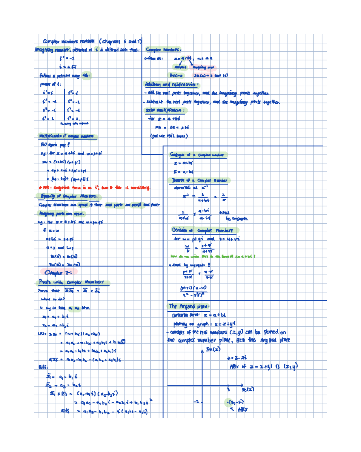 Chapter 6 & 7 Revision on Complex Numbers (Unit 2) - Studocu