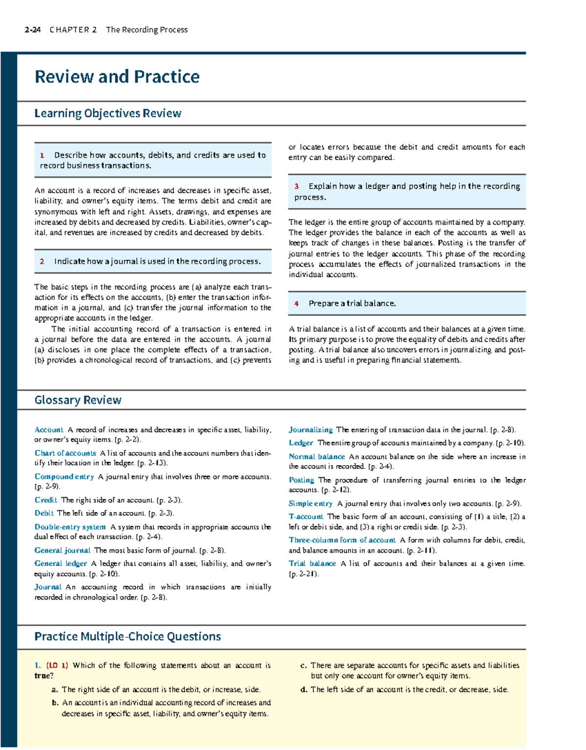 Chapter 2: The Recording Process - Review & Practice (ACC 101) - Studocu