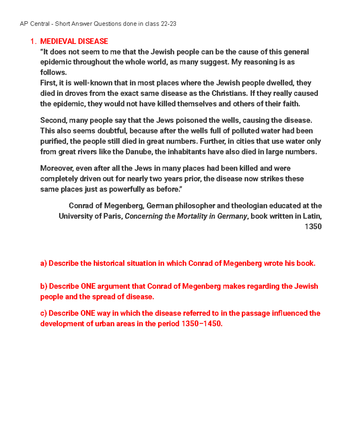 AP Central - Short Answer Questions Class 22-23 Analysis - Studocu
