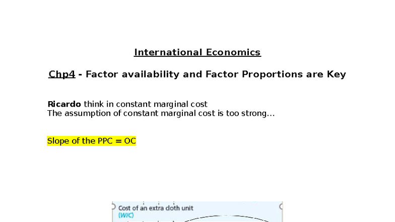 IE - Chp 4: Factor Availability, Proportions & Trade Benefits - Studocu