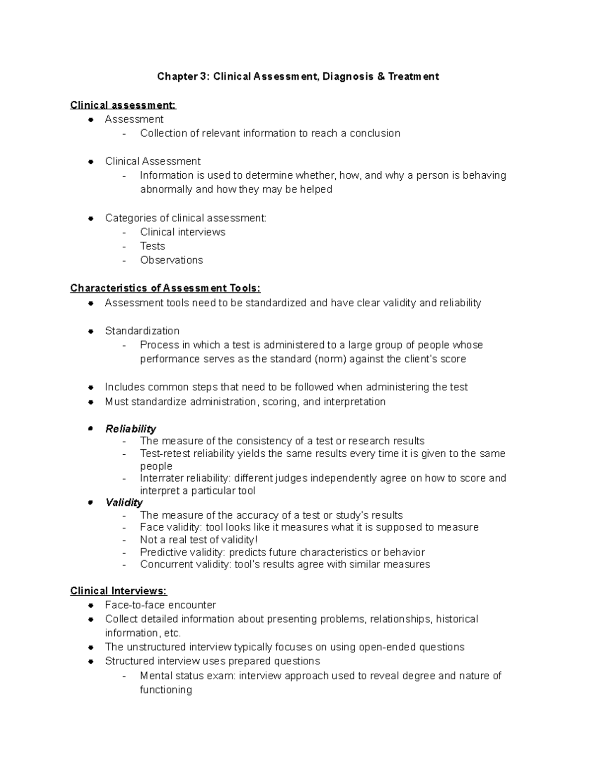 Chapter 3: Clinical Assessment, Diagnosis & Treatment - Chapter 3 ...