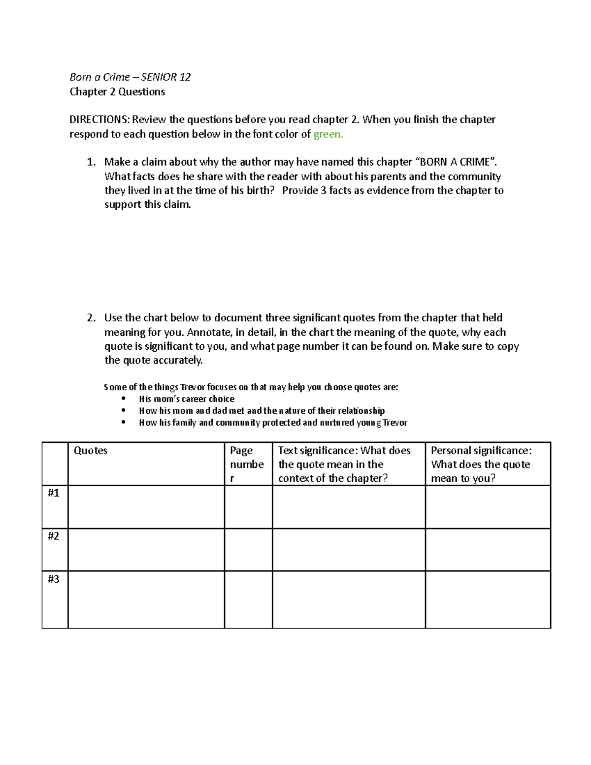 Born a Crime CH 2 Study Questions and Annotations - Studocu