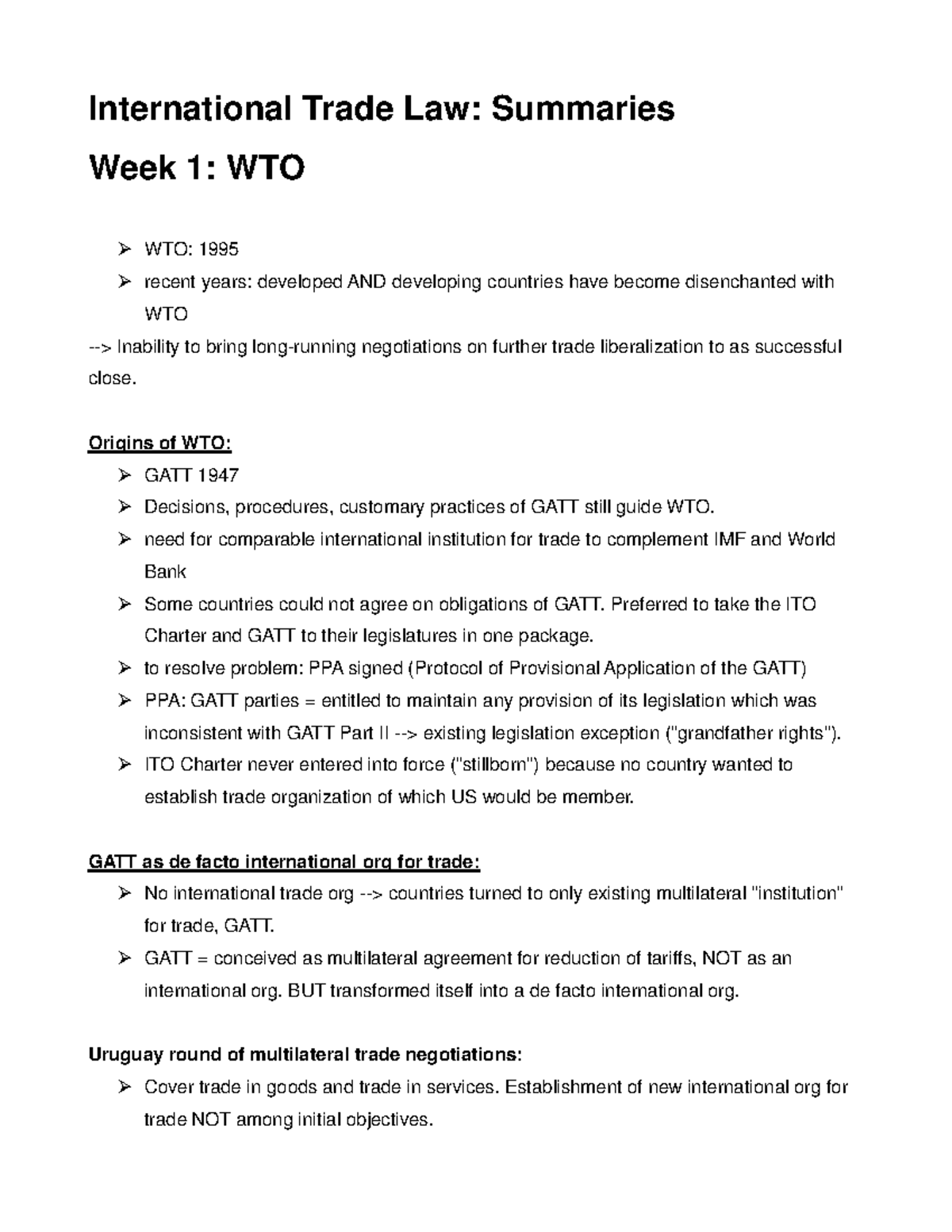 WTO Week 1 Notes: Overview and Functions (ITL 101) - Studeersnel