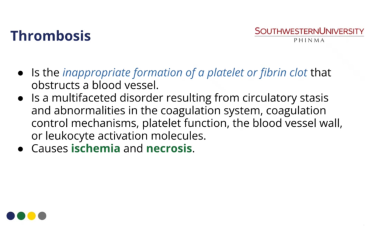 Thrombosis - Is a multifaceted disorder resulting from circulatory ...