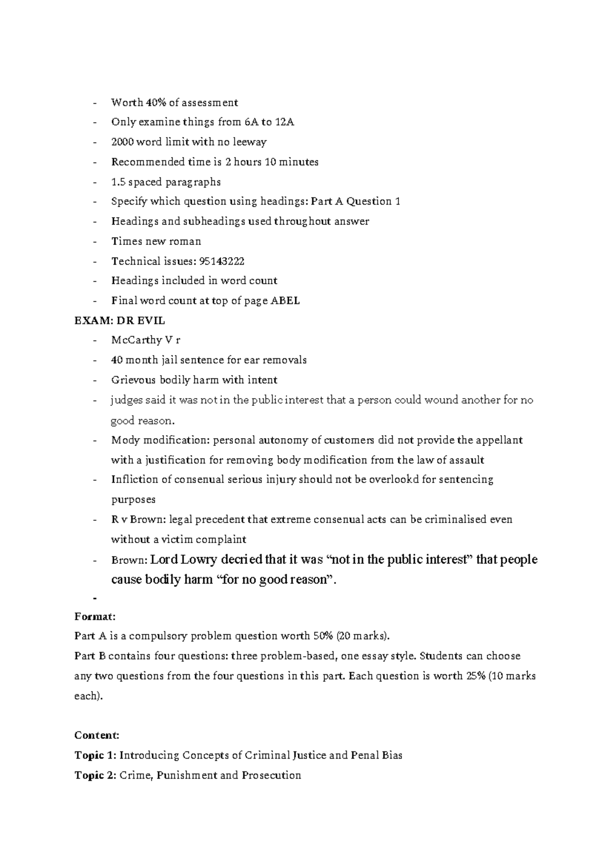 Crim 101: Exam Notes on Assault, Homicide, and Criminal Procedure - Studocu
