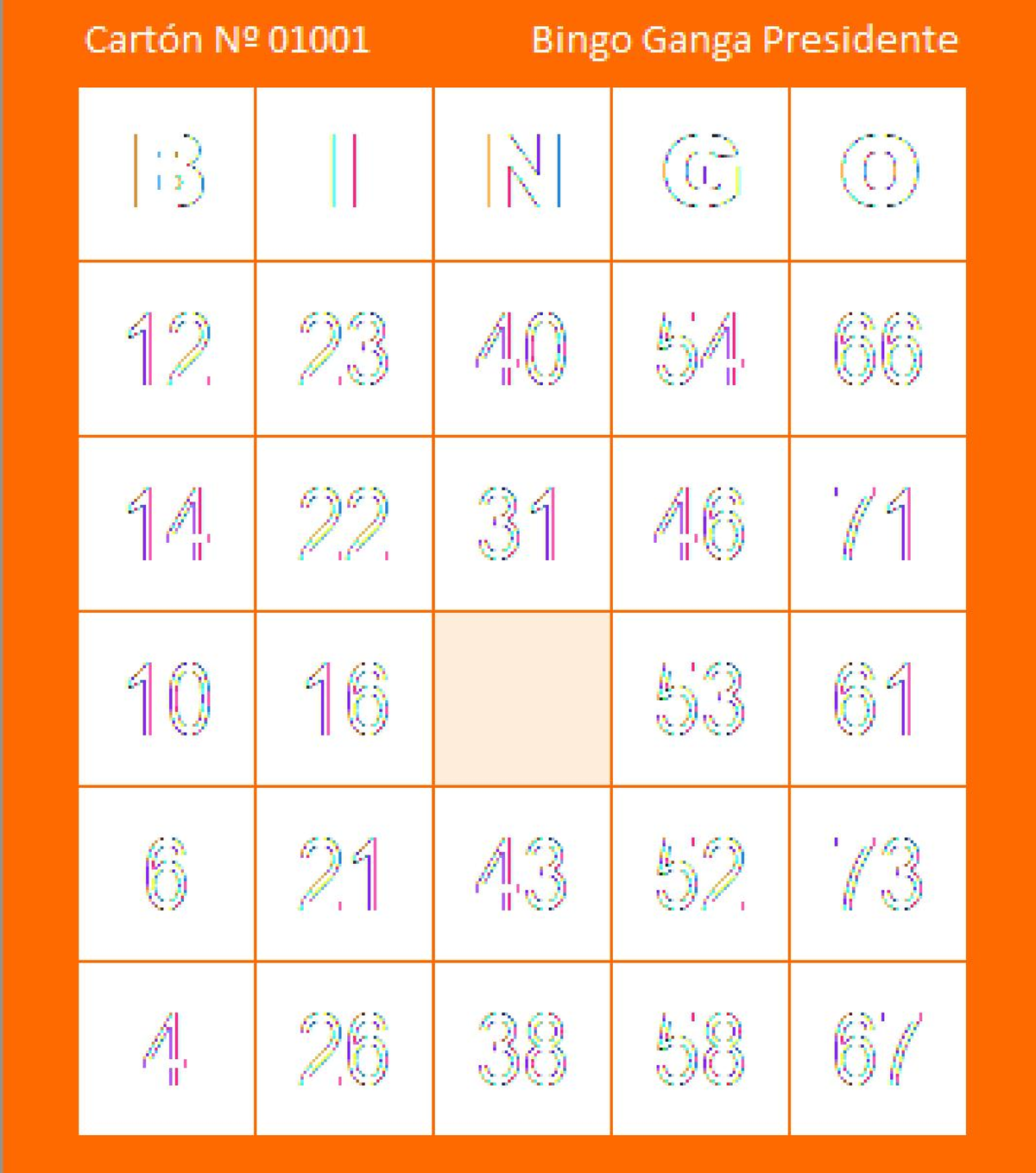 Bingo color fiel - preparado para ser profesional - Dirección de ...