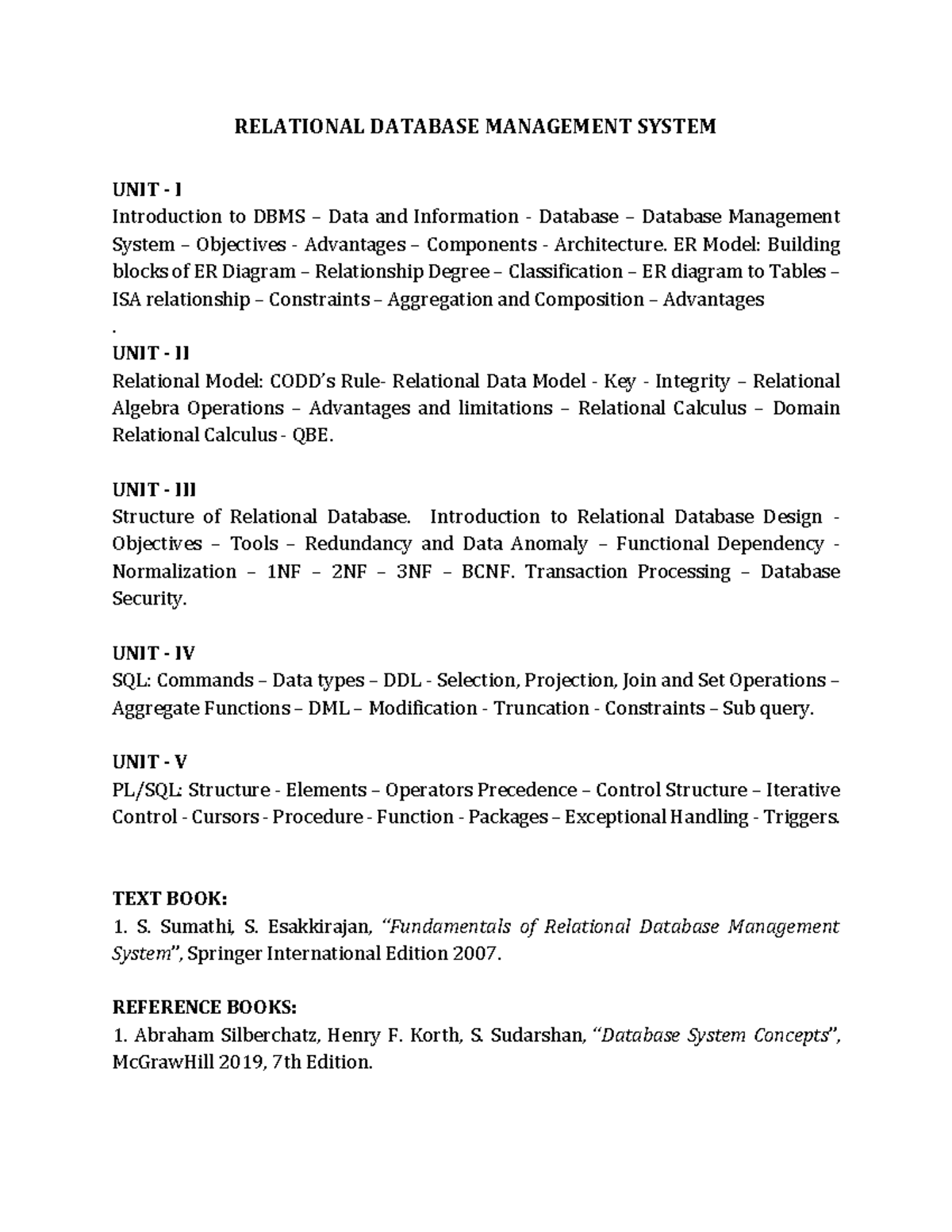 RDBMS Study Notes: Comprehensive Overview of DBMS Concepts - Studocu