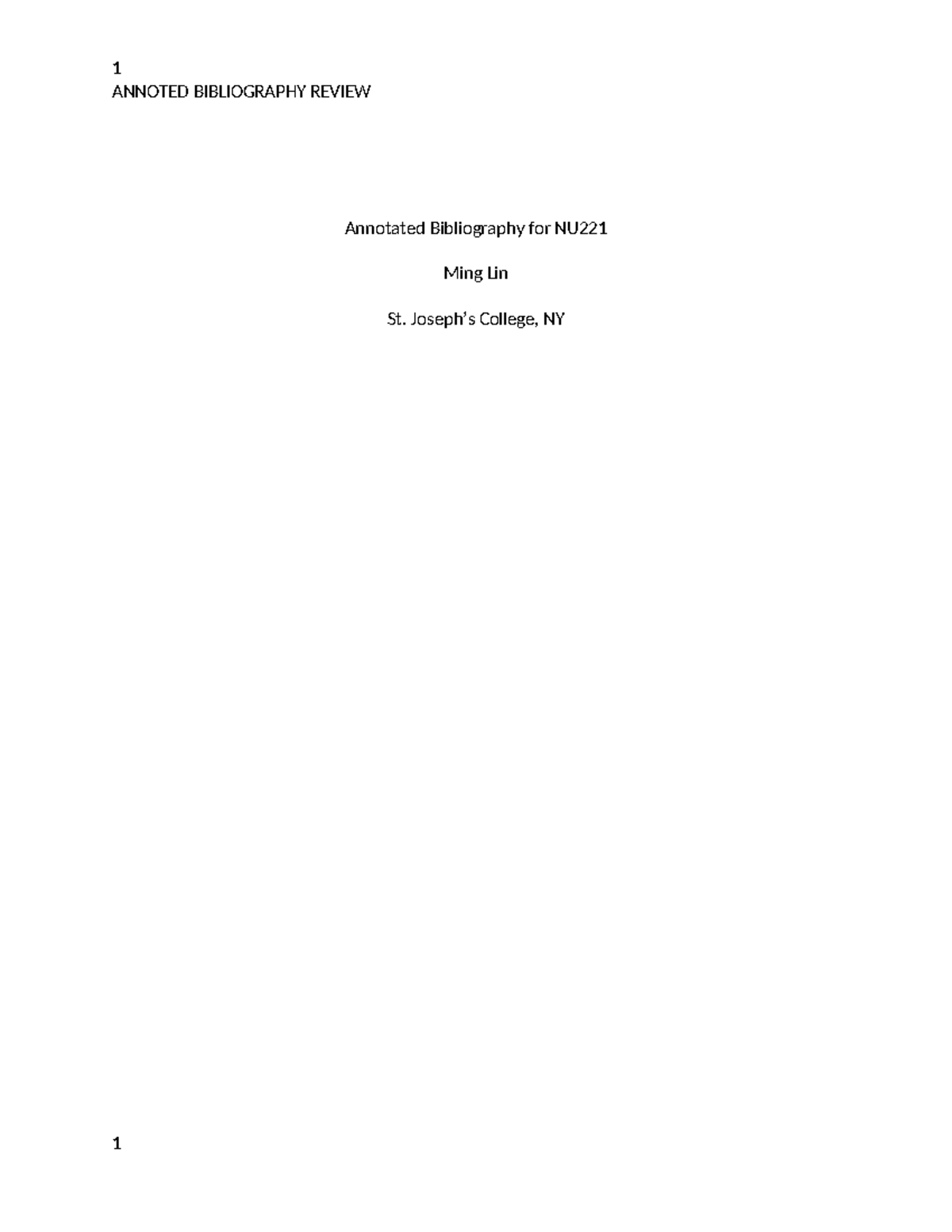 Assignment 2 evidence base - ANNOTED BIBLIOGRAPHY REVIEW Annotated ...