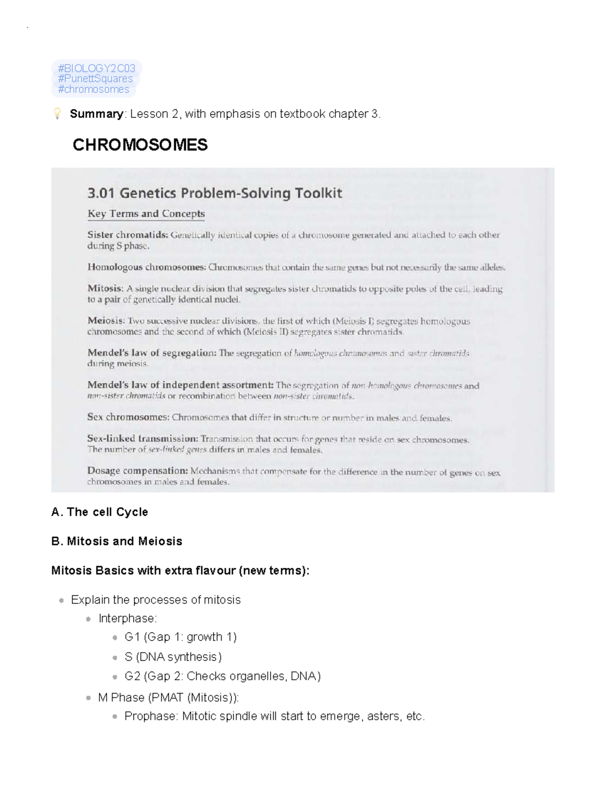 Lesson 2: Chromosomes and Inheritance Overview (Biology 101) - Studocu