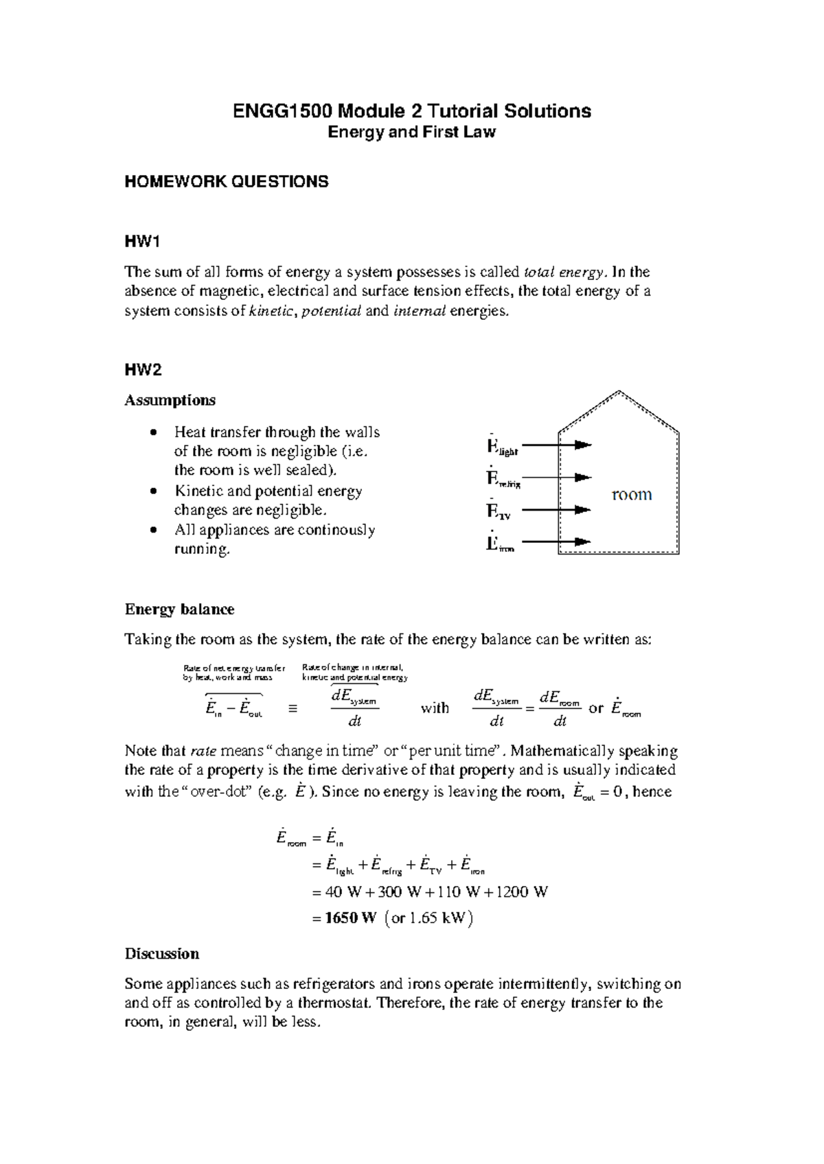 ENGG1500 Module 2 Tute Solutions - ENGG1500 Module 2 Tutorial Solutions ...