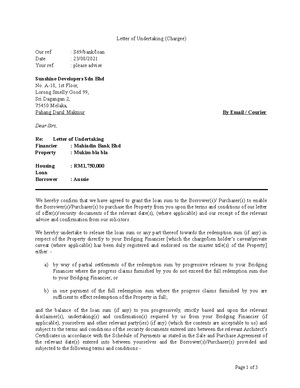 Letter for Request Redemption - MESSRS. KAMARUL & CO ADVOCATES ...