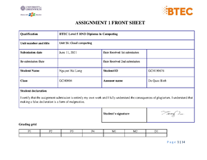 BTEC Level 3 ICT Cloud Storage Assignment - Pearson BTEC Level 3 ...