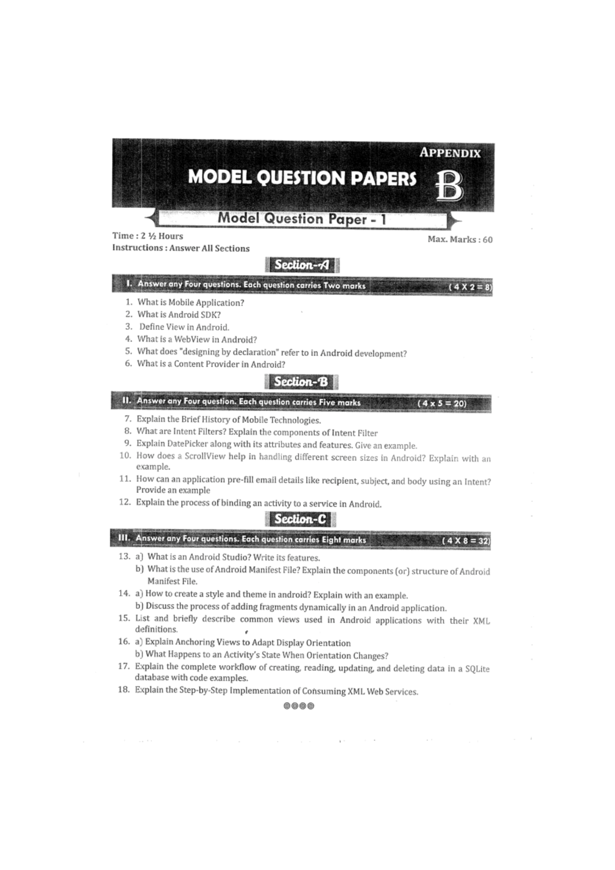 Mobile Application Development Model Question Papers (MAD 101) - Studocu