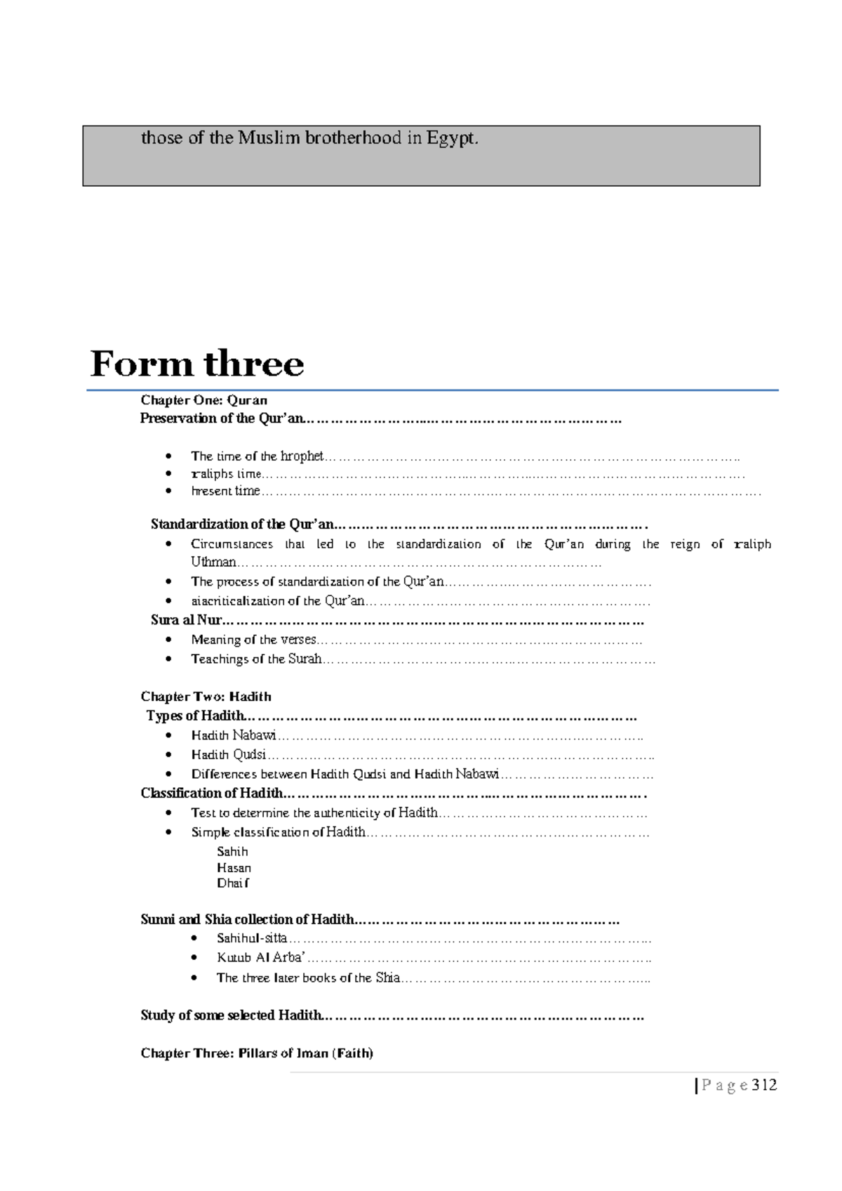 IRE FORM 3 Notes - Form three Chapter One: Quran Preservation of the ...