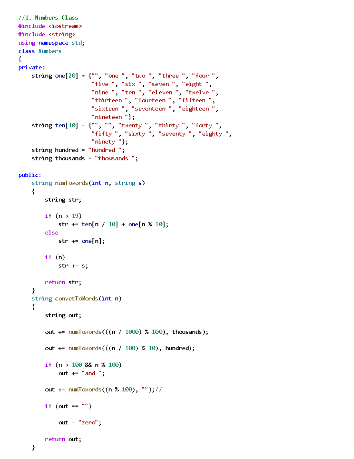 Z Chapter 14 Program Tony Gaddis - //1. Numbers Class #include #include - Studocu