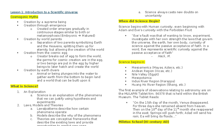 Astronomy 101: Midterm Cheat Sheet on Scientific Concepts and Theories ...
