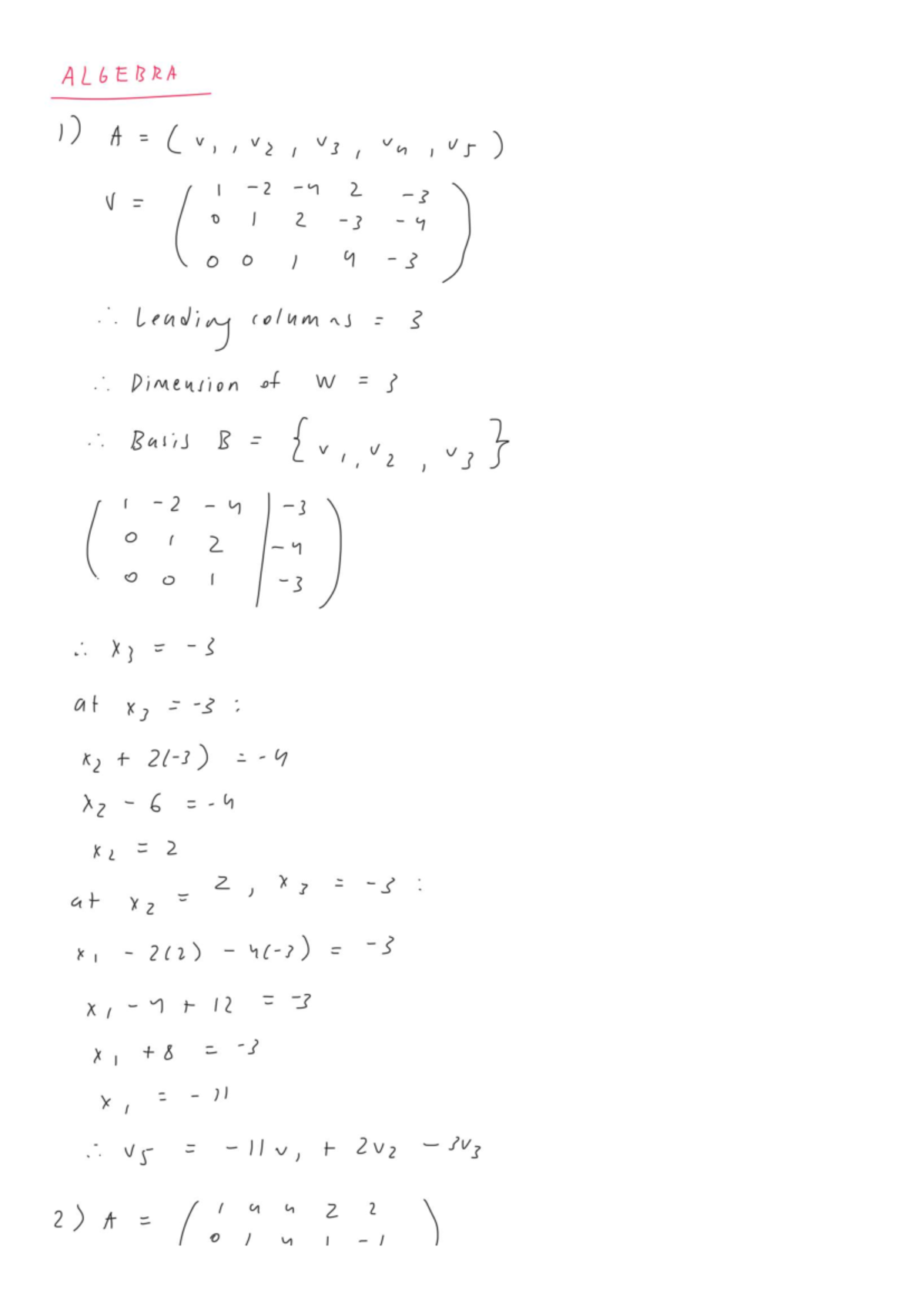 LAB TEST 2 - Algebra Solutions and Analysis - Studocu