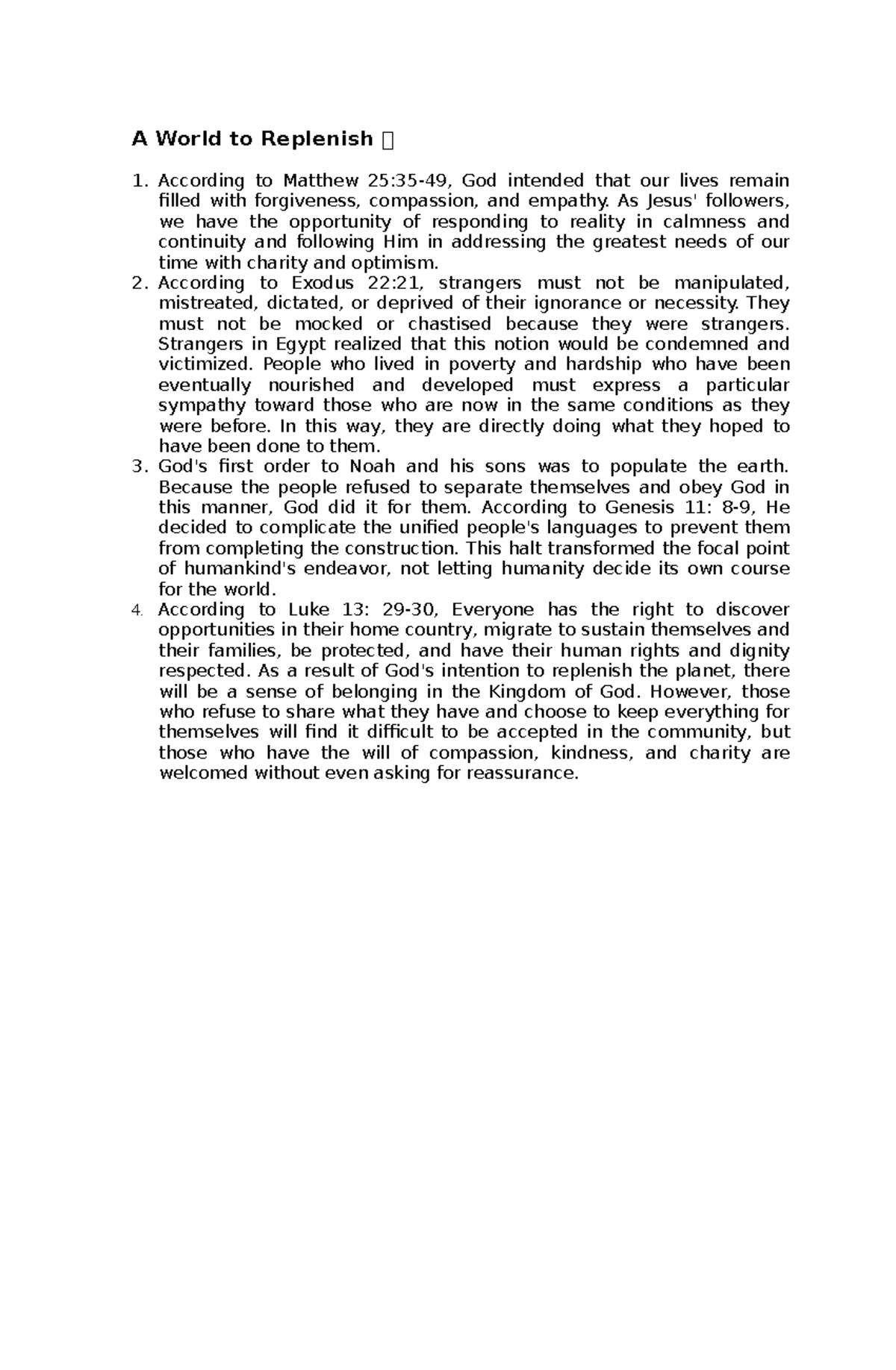 A World to Replenish (Migration) - A World to Replenish 🀀 According to ...