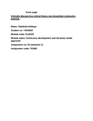 [Solved] a Discuss radical community development and explain how it can ...