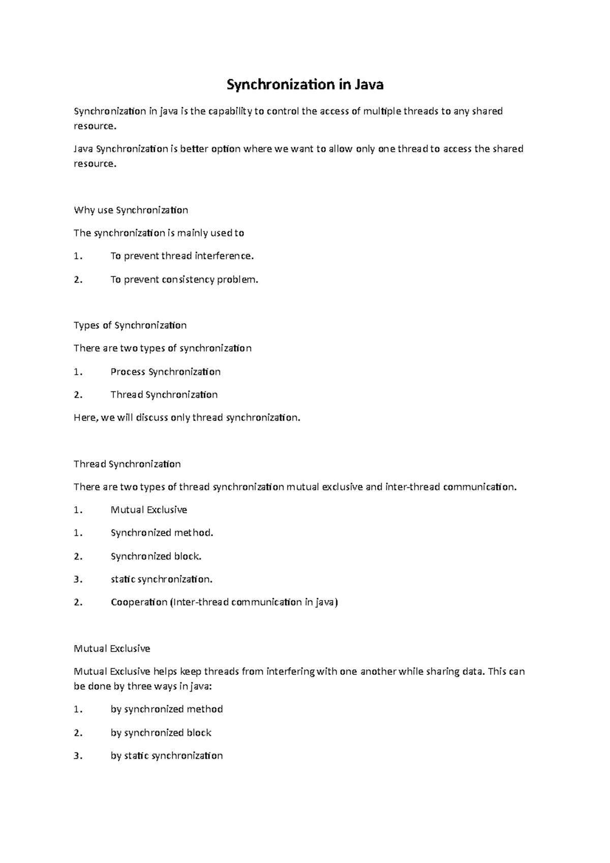 5.Synchronization in Java - Synchronization in Java Synchronization in ...