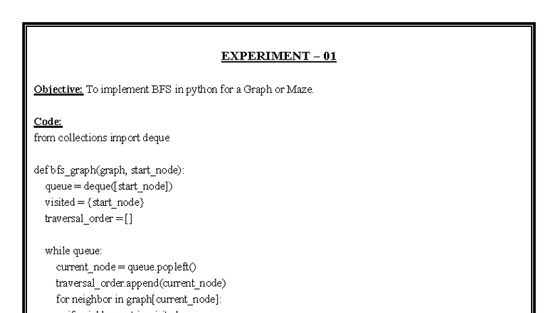 AI Lab VII Sem - Tu ICICI: Graph Algorithms & Prolog Experiments - Studocu