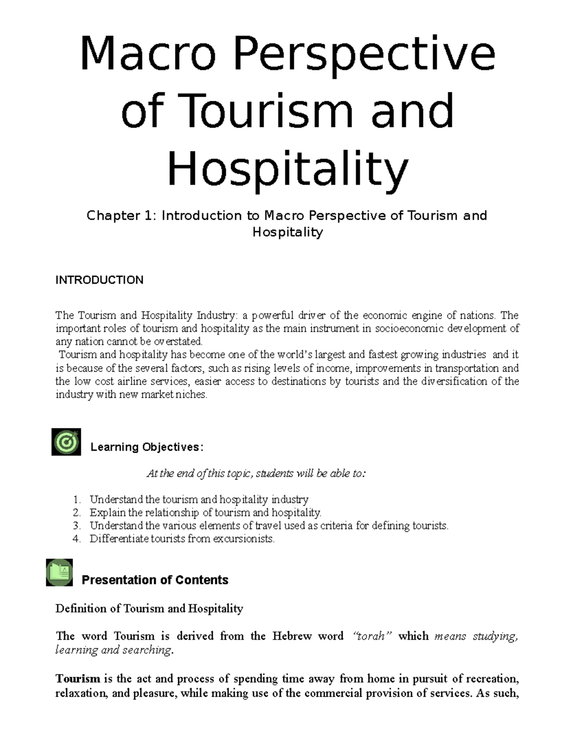Chapter 1: Introduction to Macro Perspectives in Tourism & Hospitality ...