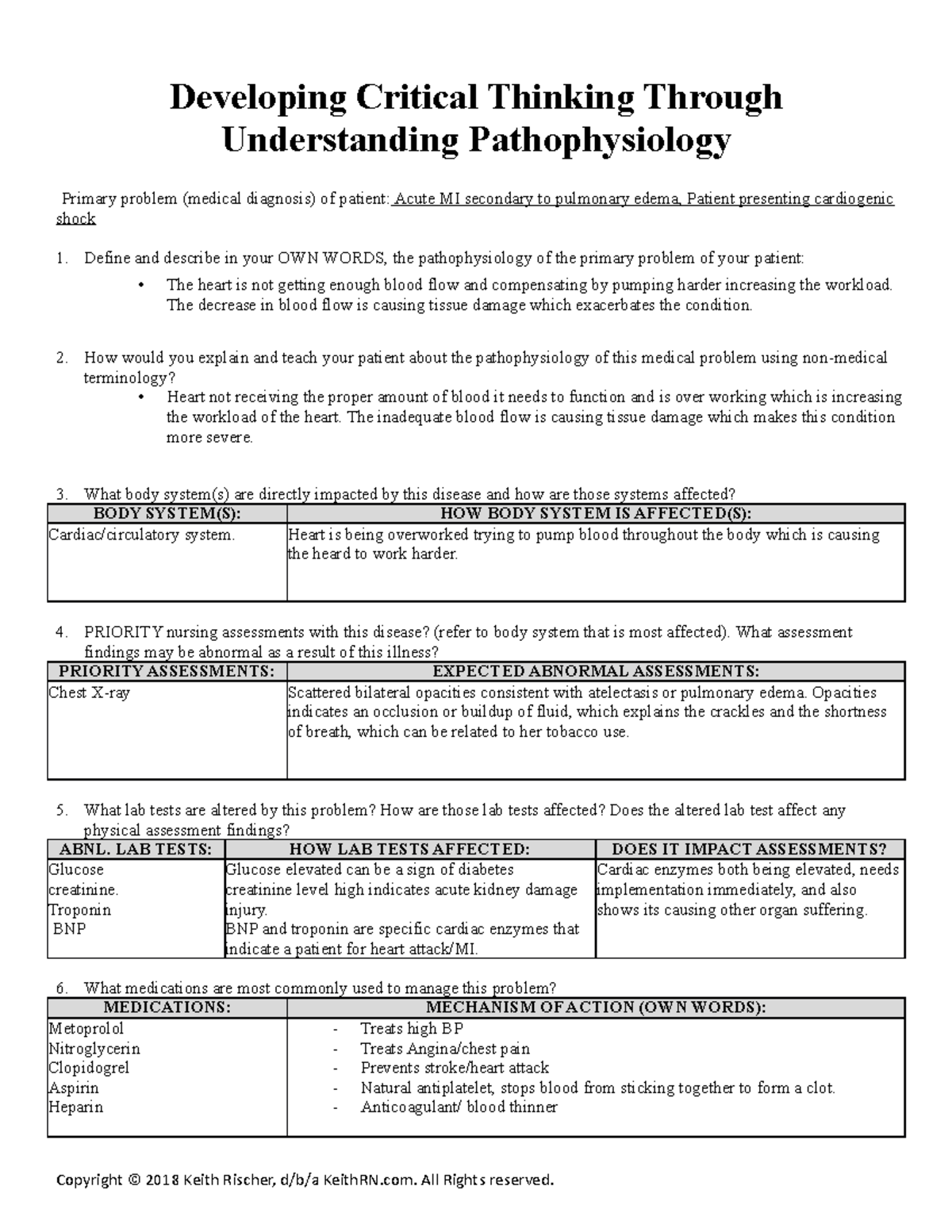 Critical Thinking and Pathophysiology - Developing Critical Thinking ...