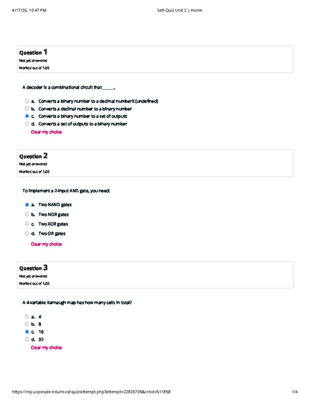 Self-Quiz for Unit 2: Digital Circuit Concepts - Studocu