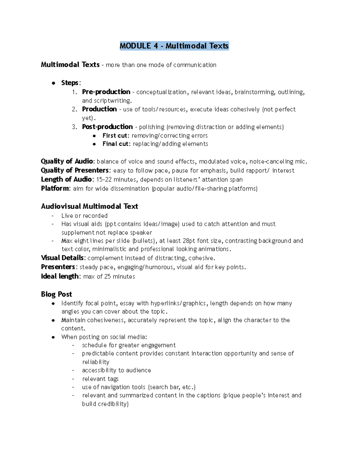 Multimodal Texts in Purposive Communication (PCOM 101) - Module 4 ...