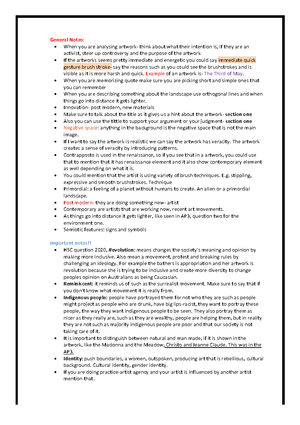 Example HSC Essay - Visual Arts 1. Essay - ‘Artists interact with ...