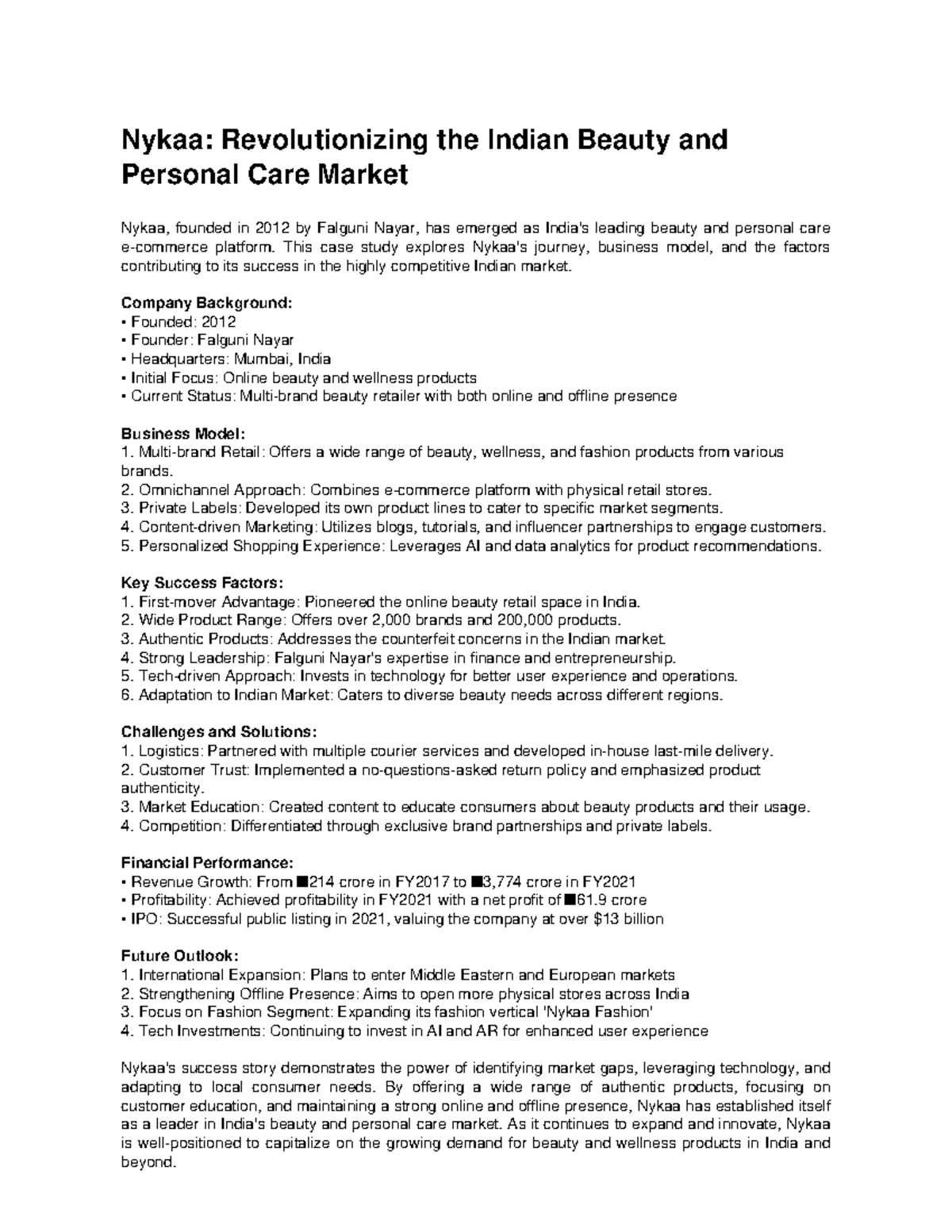 Nykaa Case Study: Transforming India's Beauty & Personal Care Market ...