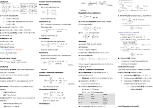 IE2100 Midterm Cheatsheet: Fundamentals of Probability & Limit Theorems ...