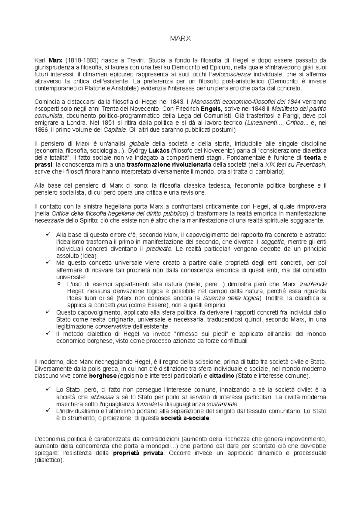MARX 10 - Introduzione al Pensiero di Karl Marx: Fondamenti e Critiche ...