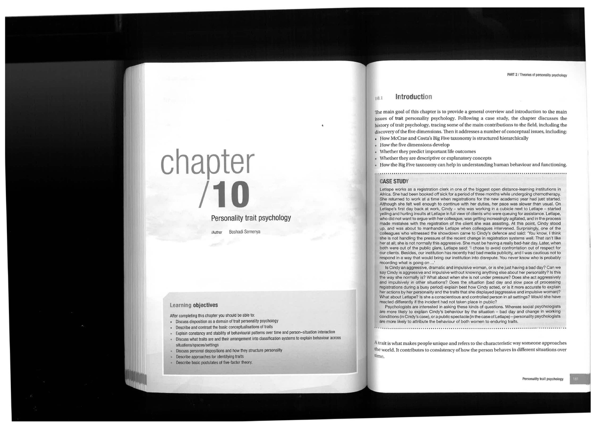 Personality Psychology (PSY 101): Chapter 10 - Trait Theories Overview ...