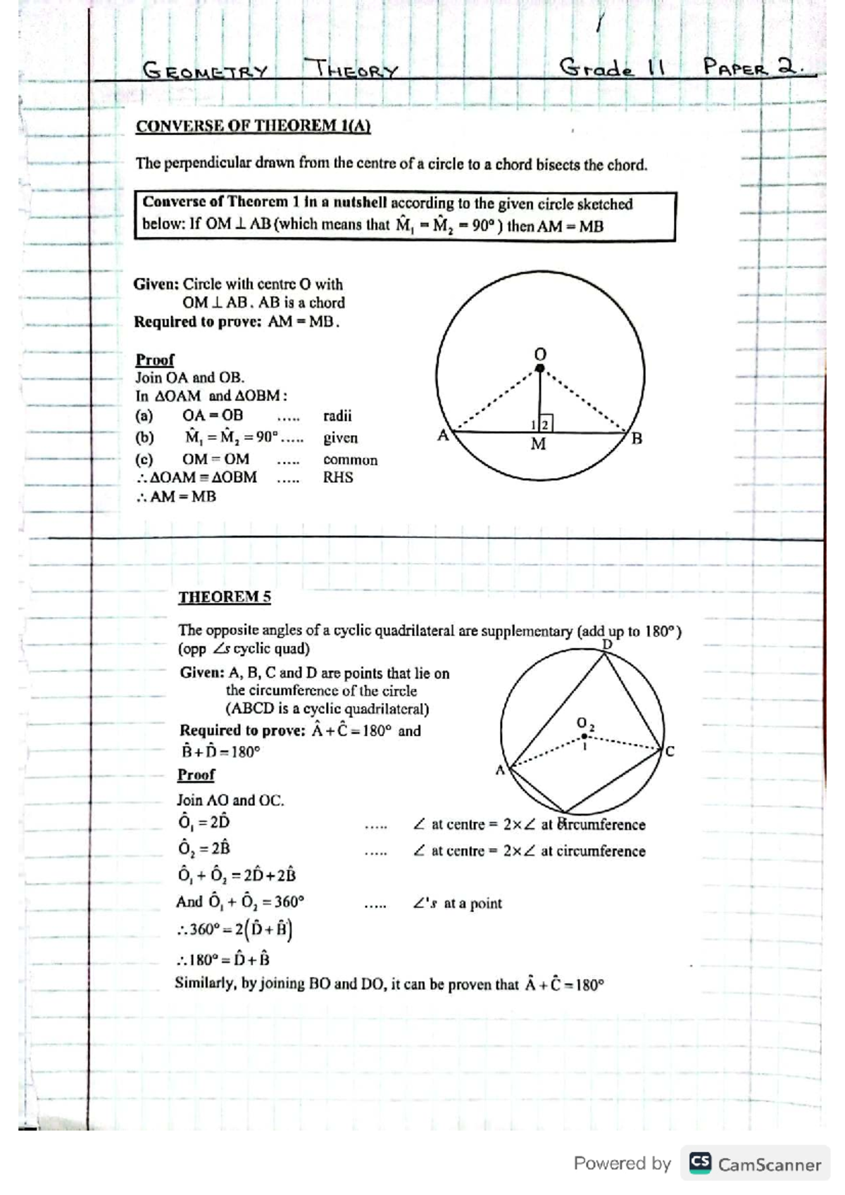 GEOMETRY GRADE 11 PAPER 2: CONVERSE THEOREMS & PROOFS - Studocu