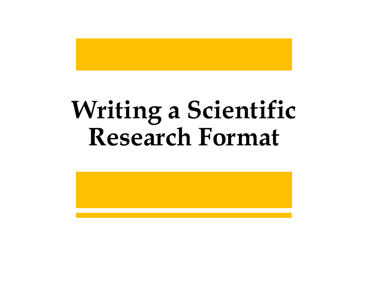 IMRaD Format Guide for Scientific Reporting and Research Writing - Studocu