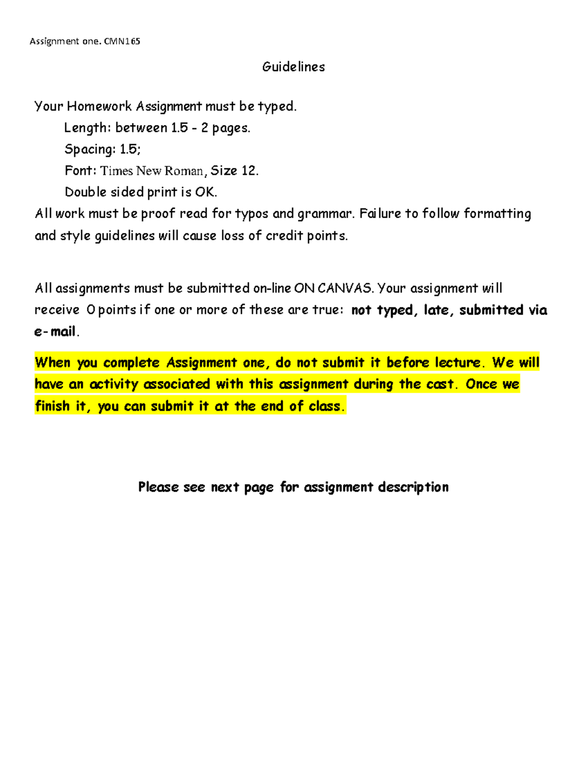 Assignment+one+SQ2020(1) - Assignment one. CMN Guidelines Your Homework ...