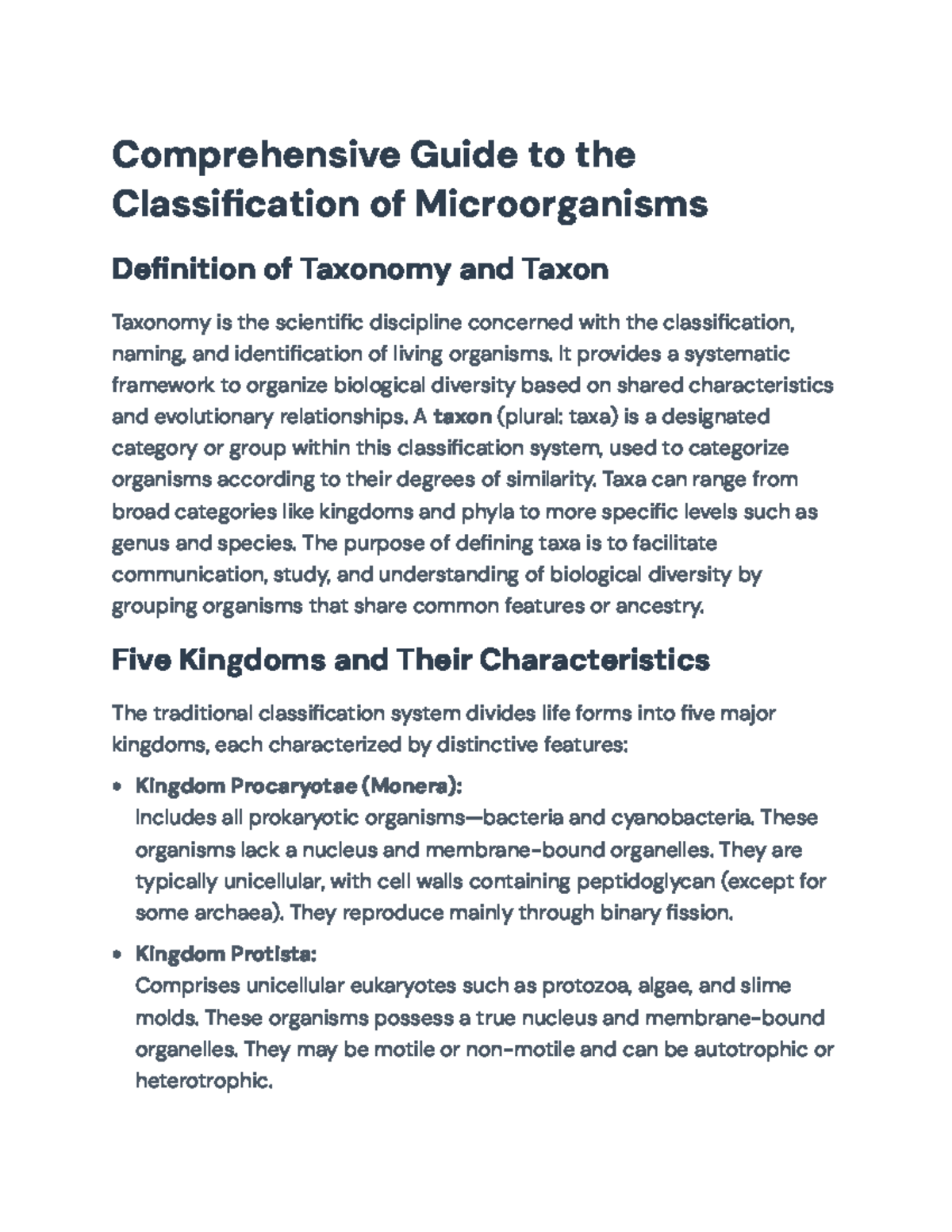 Comprehensive Guide to Microorganism Classification and Identification ...