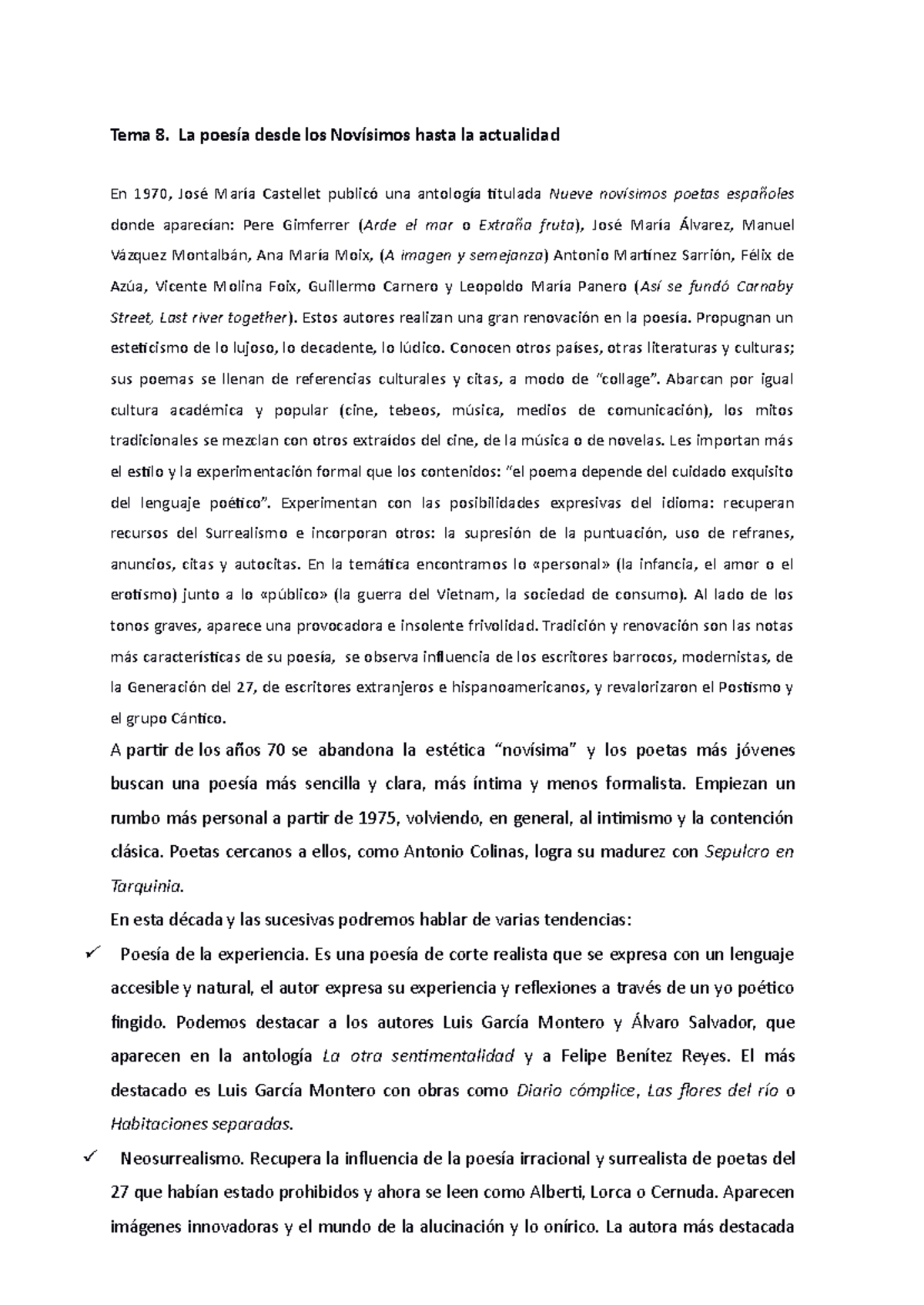 Tema 8-1: Evolución de la poesía española desde los Novísimos hasta hoy ...