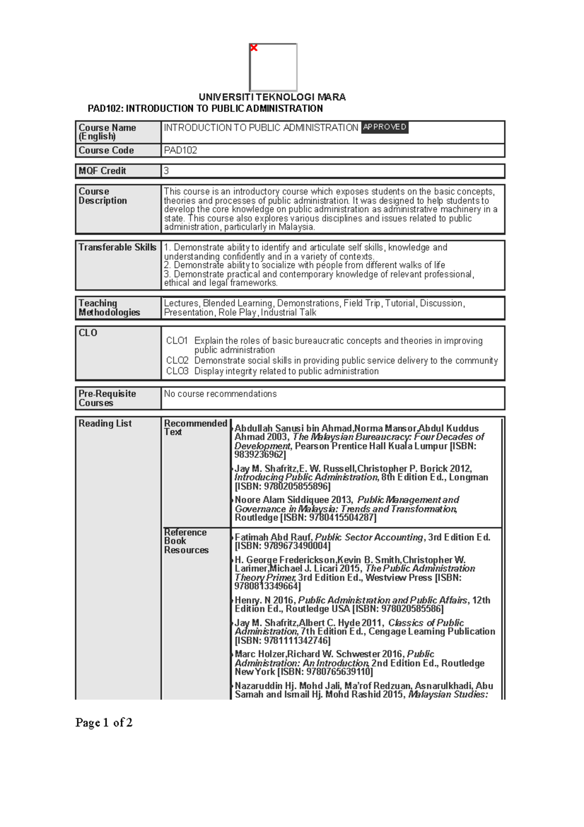 PAD102: Intro to Public Administration Course Overview and Concepts ...