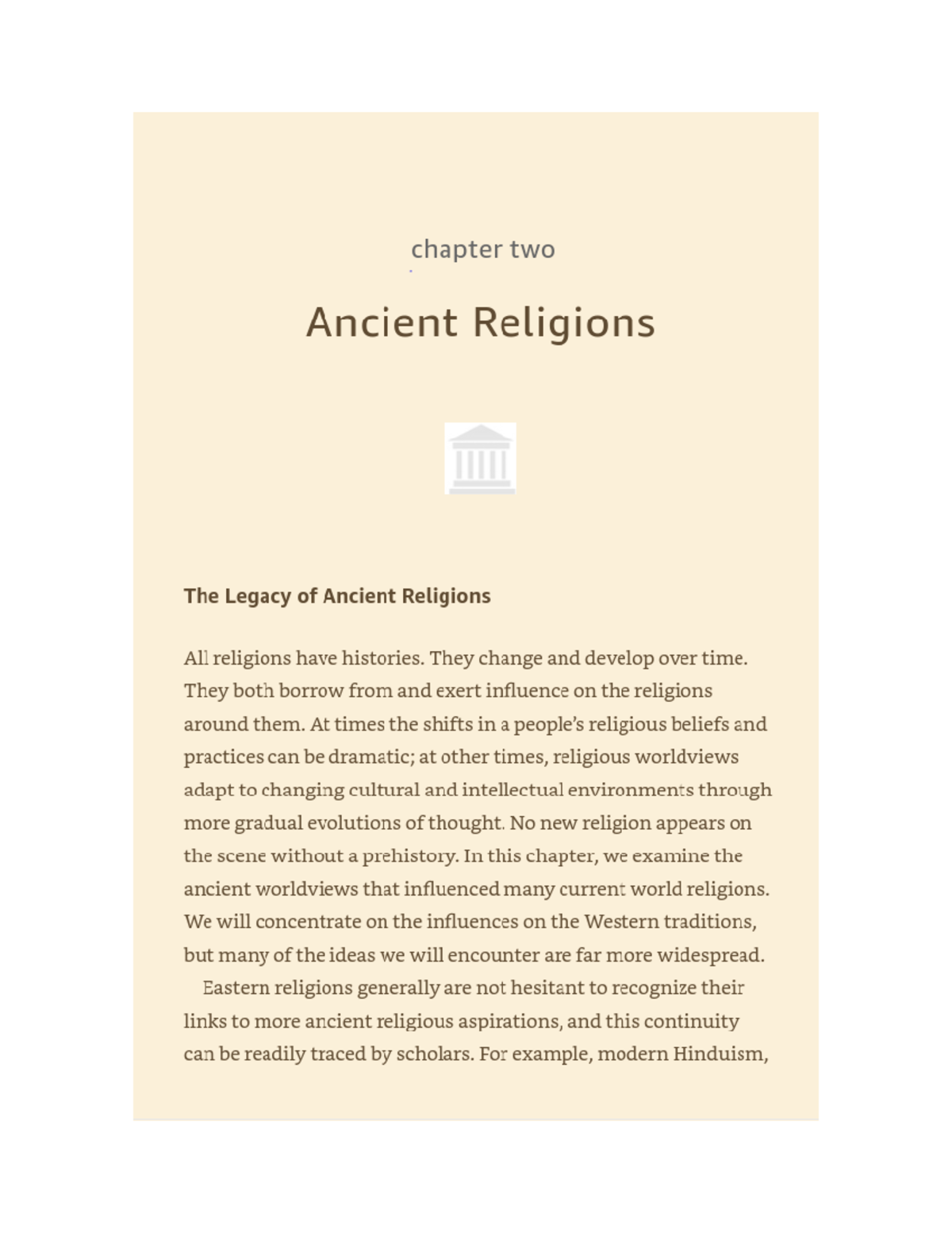 Chapter 2: Ancient Religions and Their Modern Legacy - Studocu