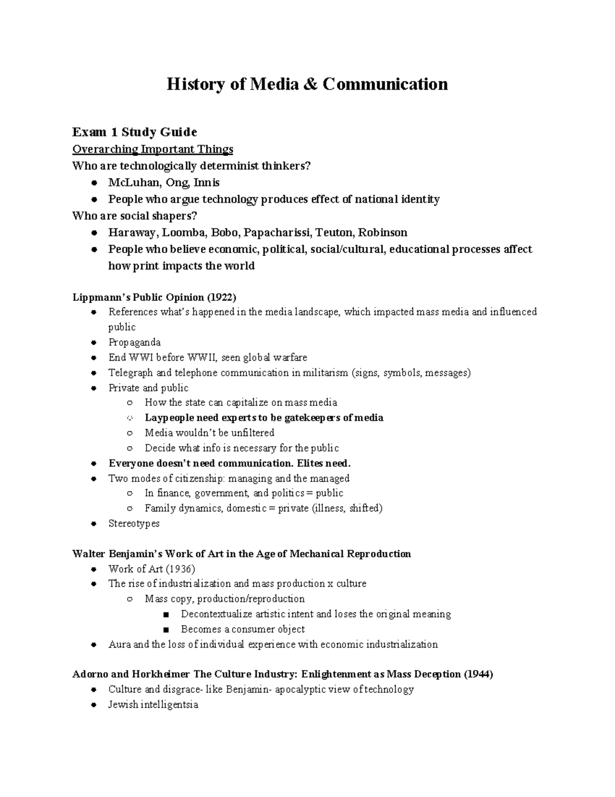 MCC3 Final Study Guide - Key Concepts in Media & Communication History ...