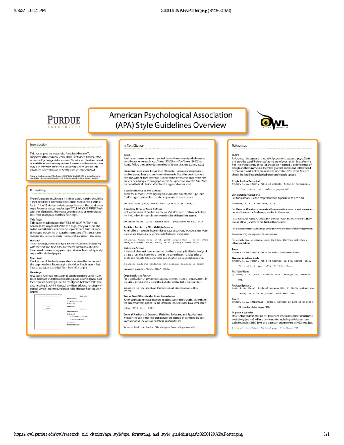 APA Style Guidelines Overview - Purdue University Writing Lab - Studocu