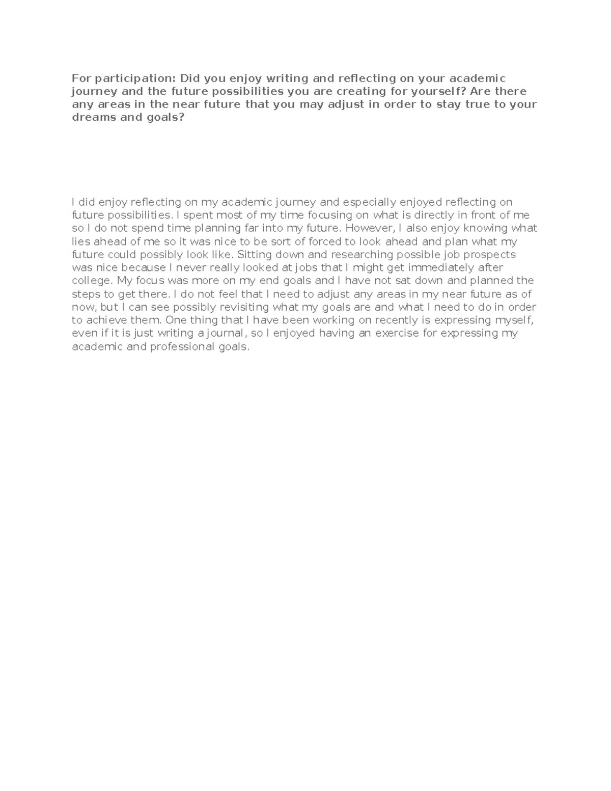 Week 5 assignments graded - For participation: Did you enjoy writing ...