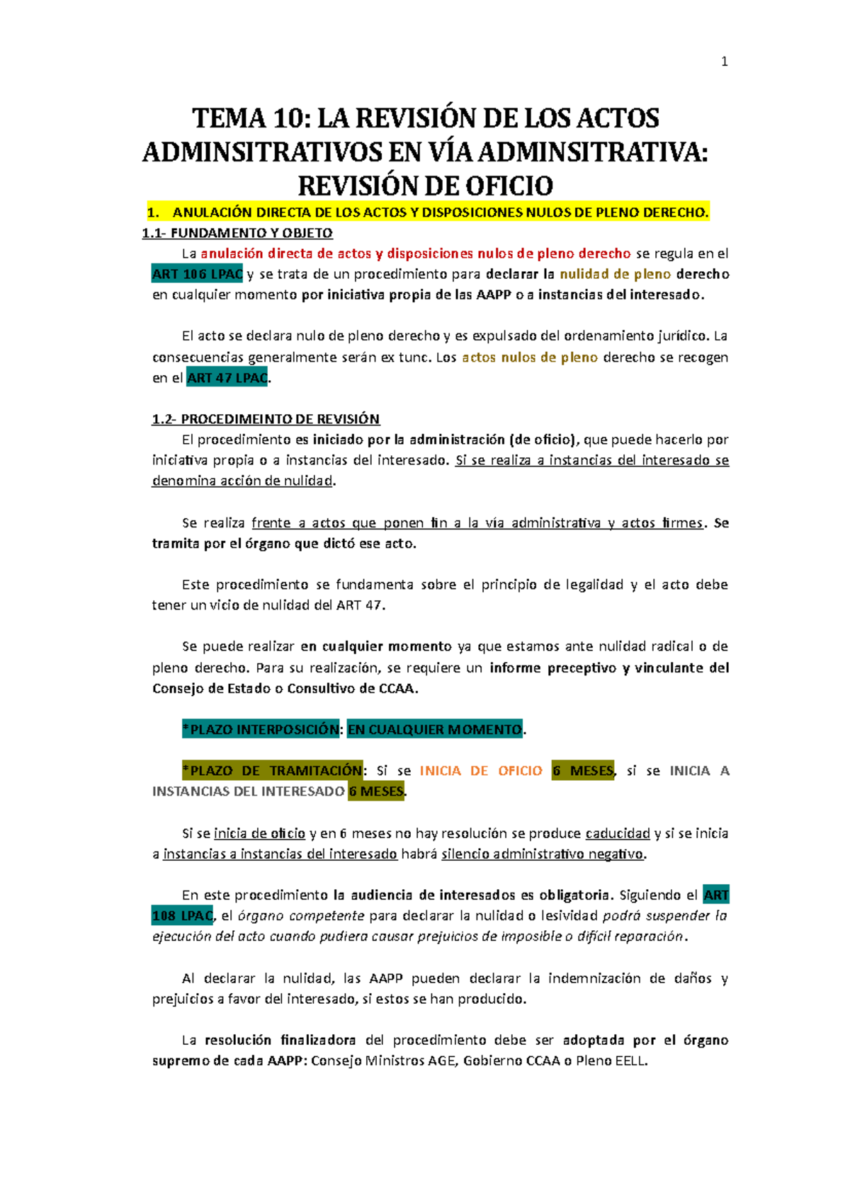 TEMA 10- LA Revisión DE Actos Administrativos EN VÍA Administrativa ...