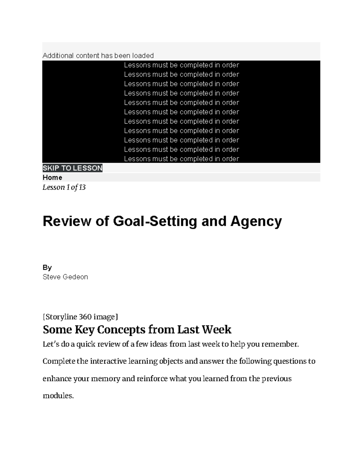 ENT101 Week 9 - Key Concepts and Goal Setting Strategies - Studocu