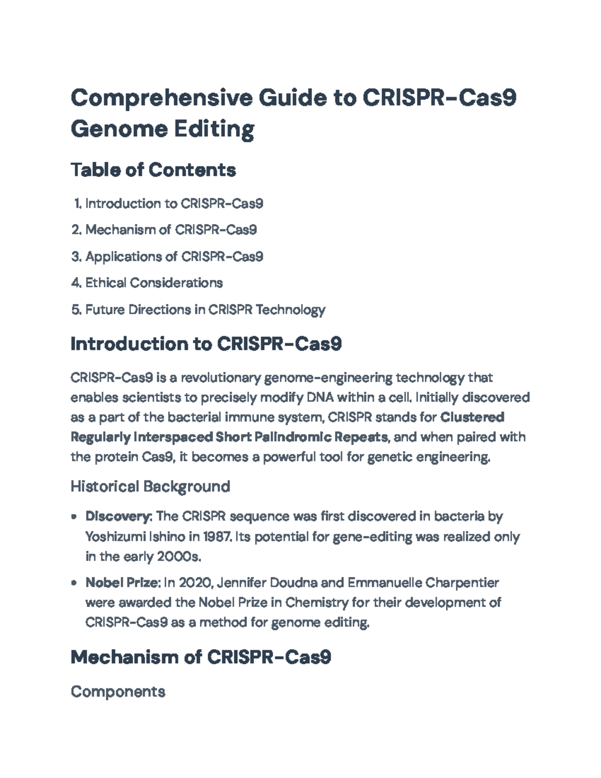 CRISPR-Cas9: Mechanisms, Applications, and Ethical Considerations ...