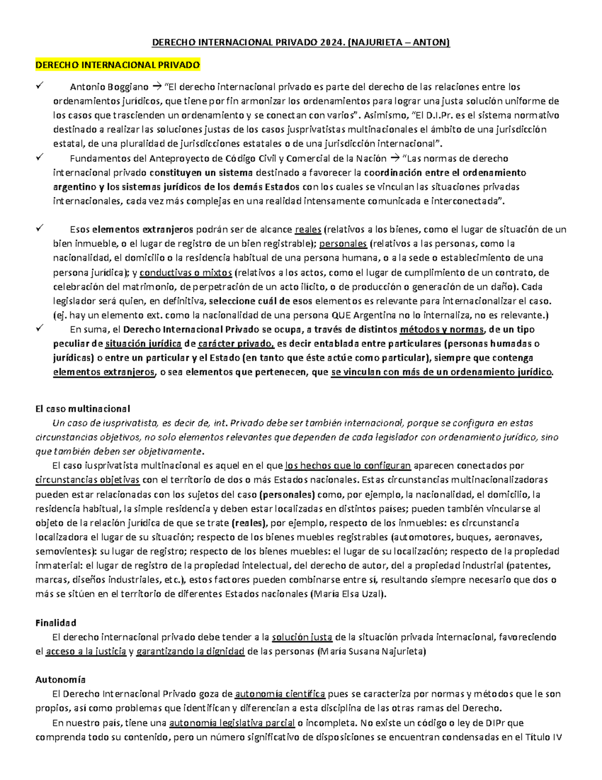 DIPR 2024: Notas de Clase sobre Derecho Internacional Privado - Studocu